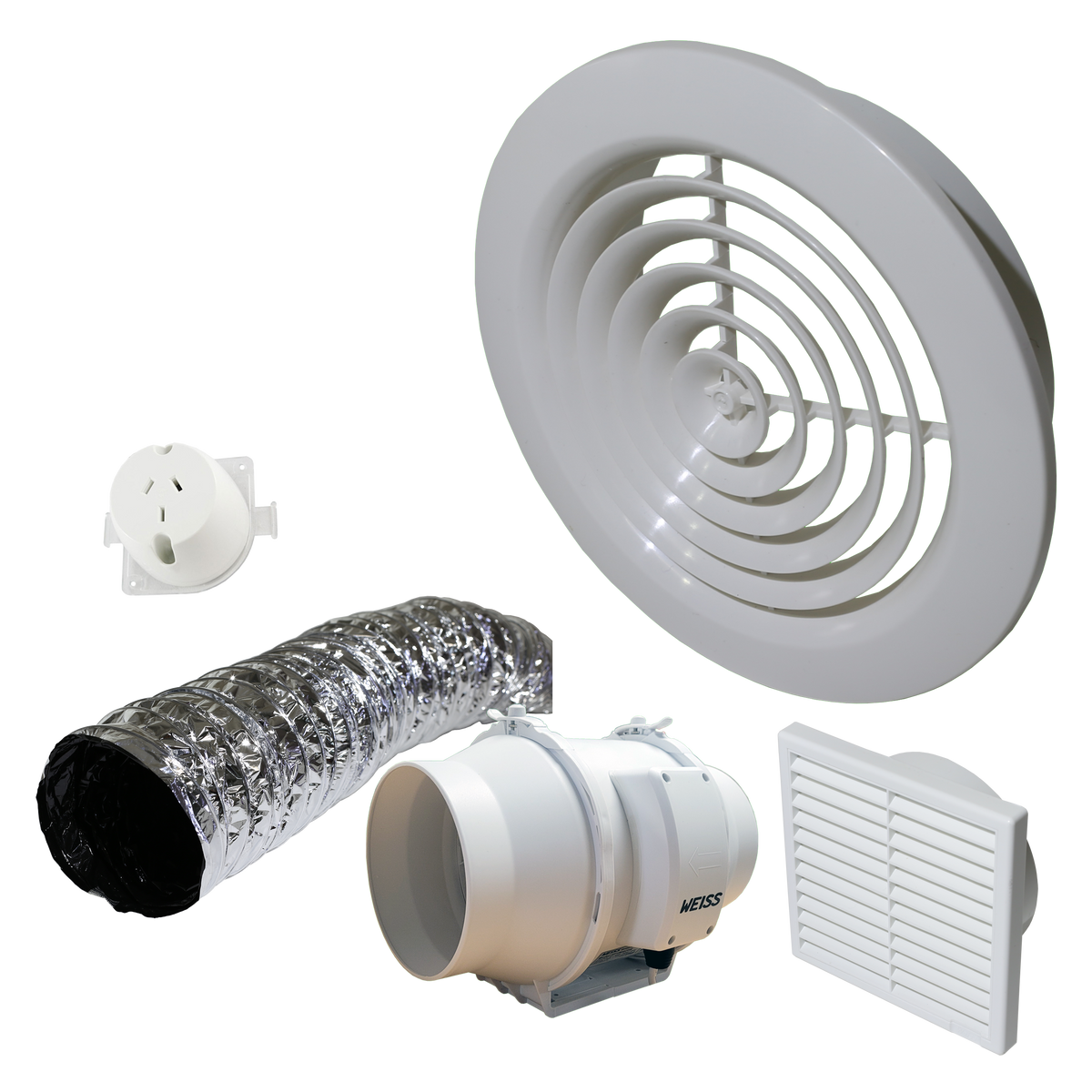 Weiss Apollo Mixed Flow 150mm Inline Ducted Extractor - Circular Fasci ...