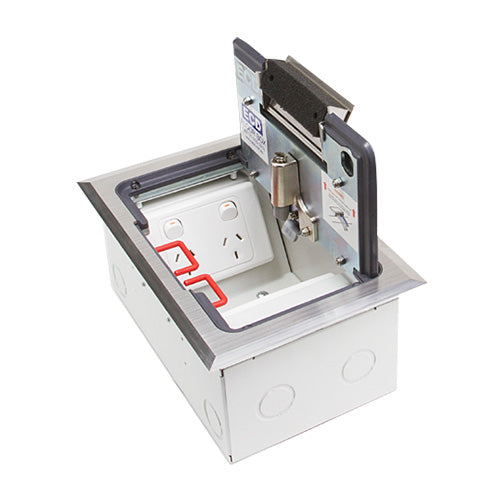 Vynco S/G Floor Box Flush Stainless Steel 2P 2D — Scott Electrical