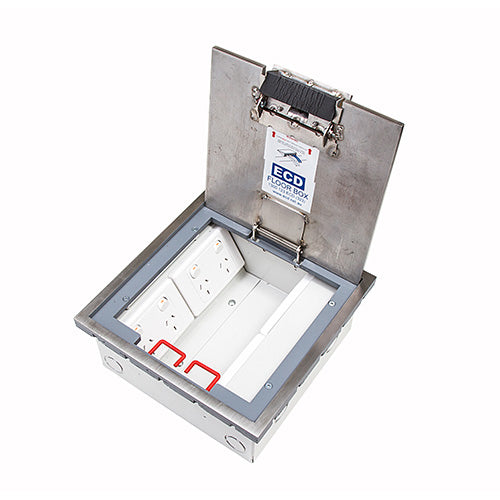 Vynco S/G Floor Box Square Flush Heavy Duty Stainless Steel 4P 4D ...