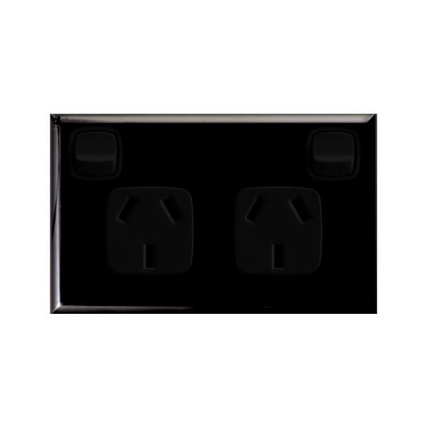 Legrand HPM Double outlet 10A BLACK — Scott Electrical