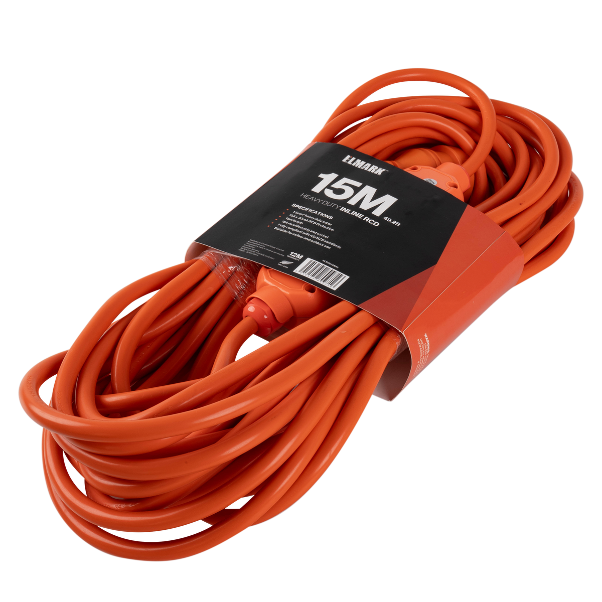 Elecsupp Elmark 15M RCD Lead 15A Plug Orange — Scott Electrical