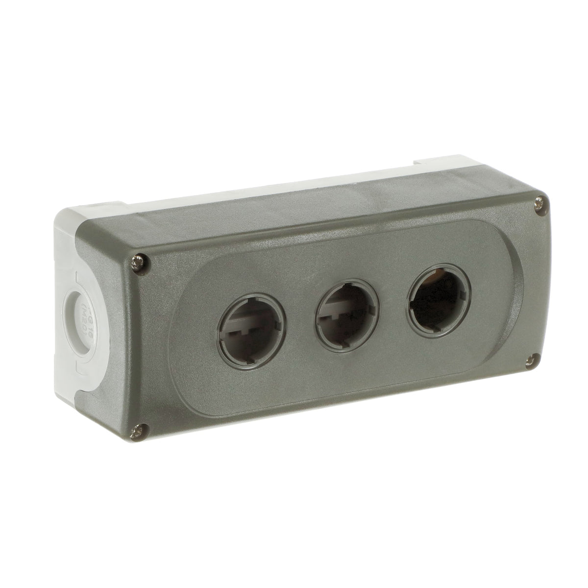 ABB Push Button Enclosure Triple Hole Grey — Scott Electrical