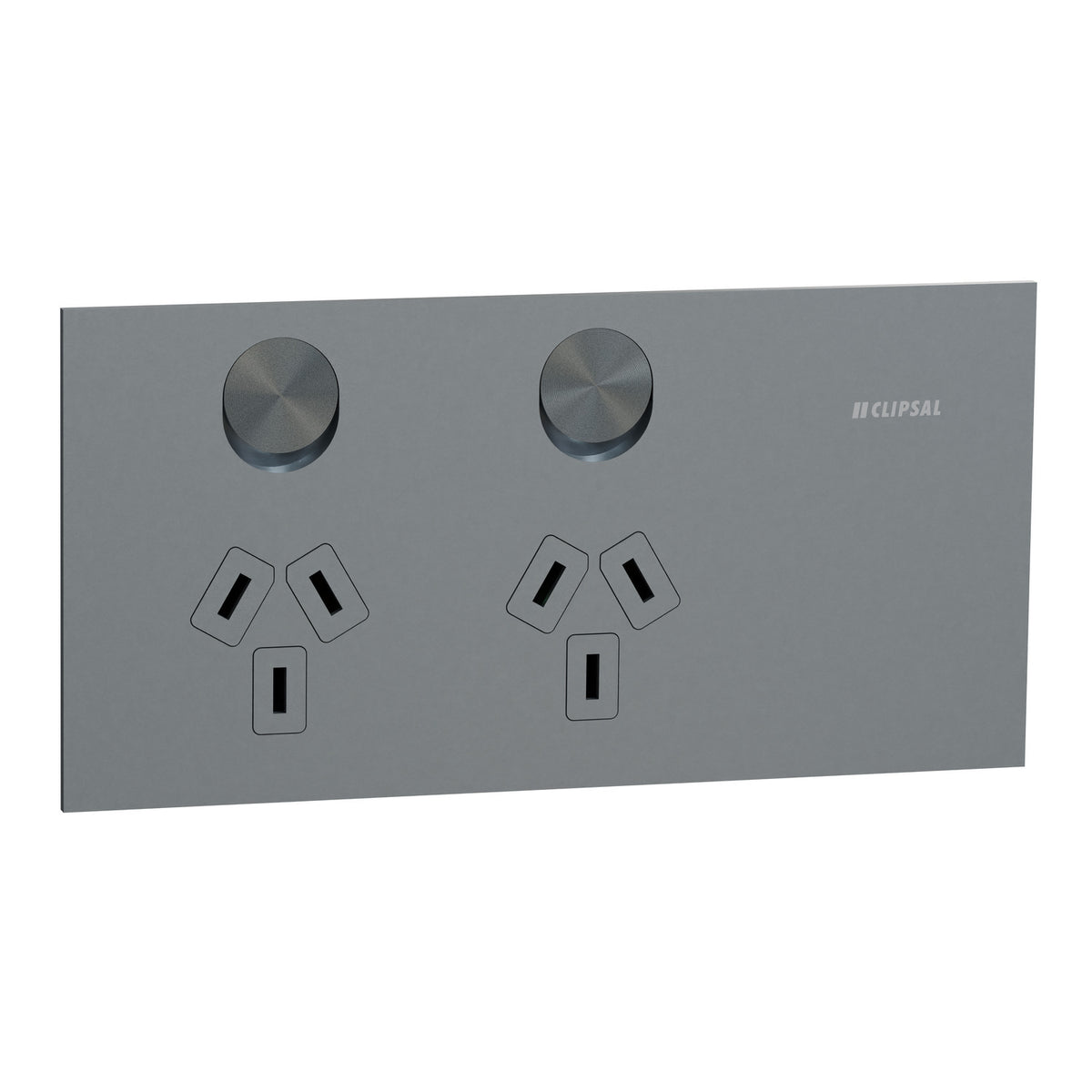 Clipsal Solis T Socket Sw Horiz Twin 10A Platinum — Scott Electrical
