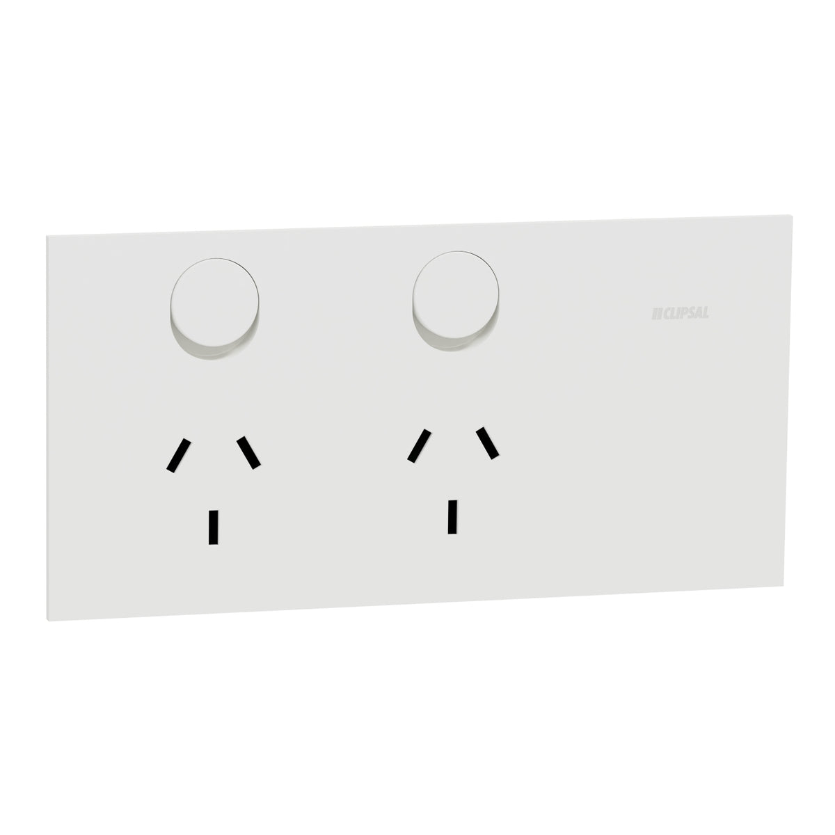 Clipsal Solis Socket Sw Horiz Twin 10A Matte White — Scott Electrical
