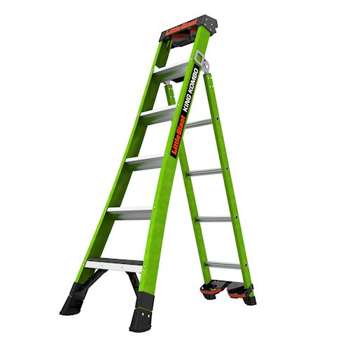 Staffy Ladder 6 Step 150kg Fibreglass Dual/Triple Purpose KING KOMBO ...