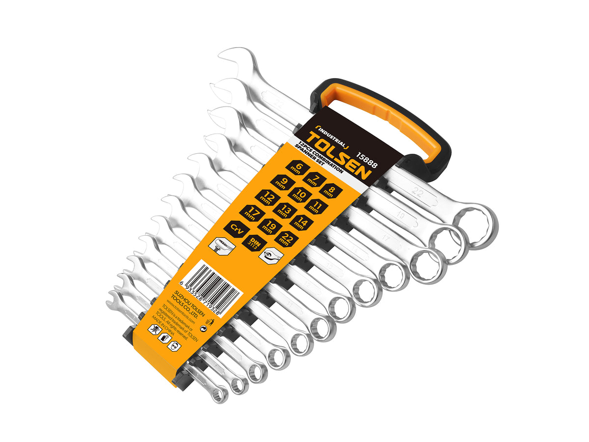 Tolsen 12Pce Combination Spanner Set 6-22mm — Scott Electrical