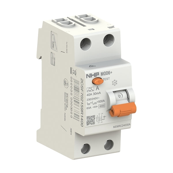 NHP MOD6+ RCCB 1P+N 63A 30mA TYPE A 36mm — Scott Electrical