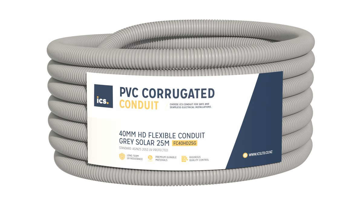 ICS 40mm HD Flexible Conduit Grey Solar 25m — Scott Electrical