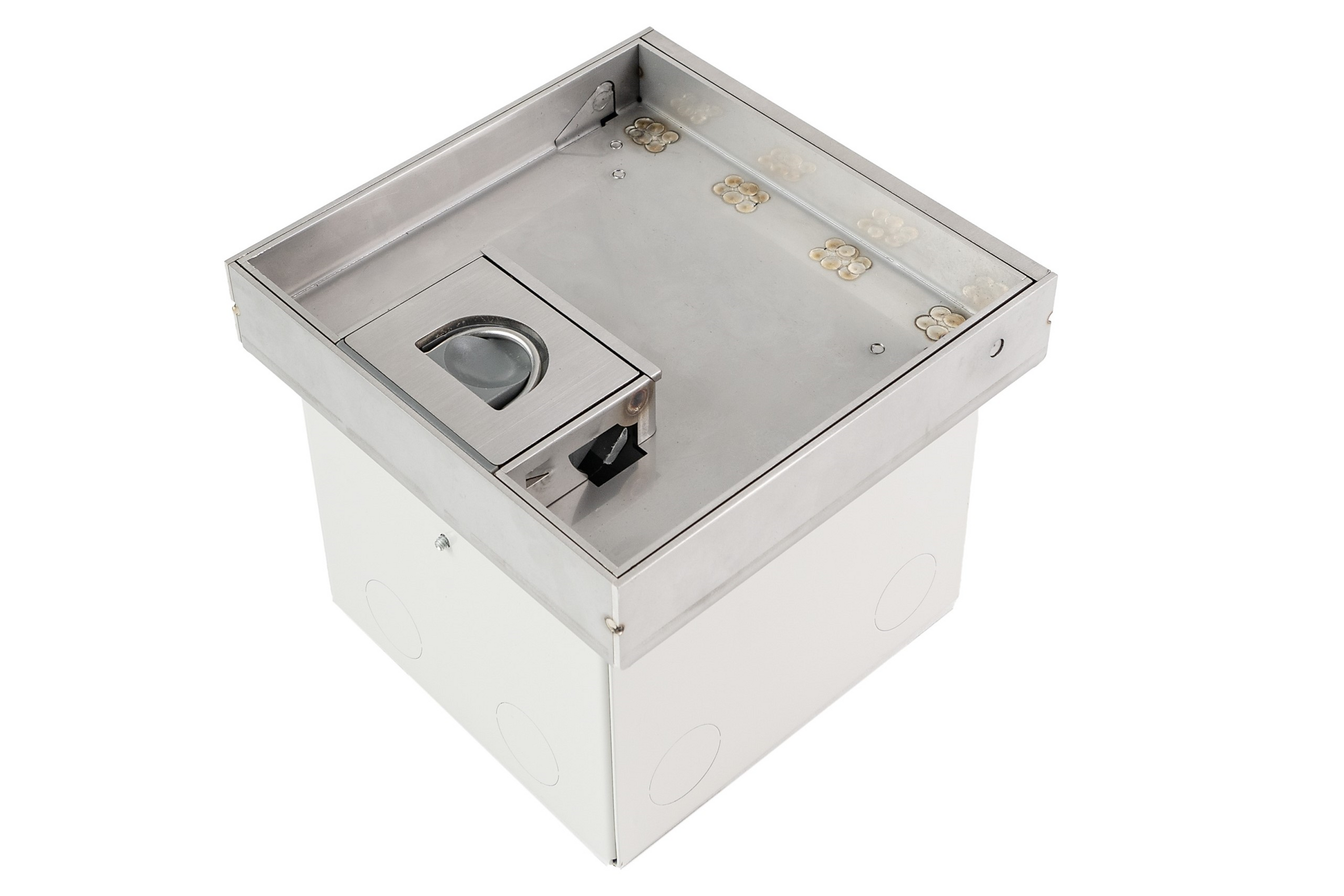 Vynco S/G Floor Box Flush REB Stainless Steel 2P 3D — Scott Electrical