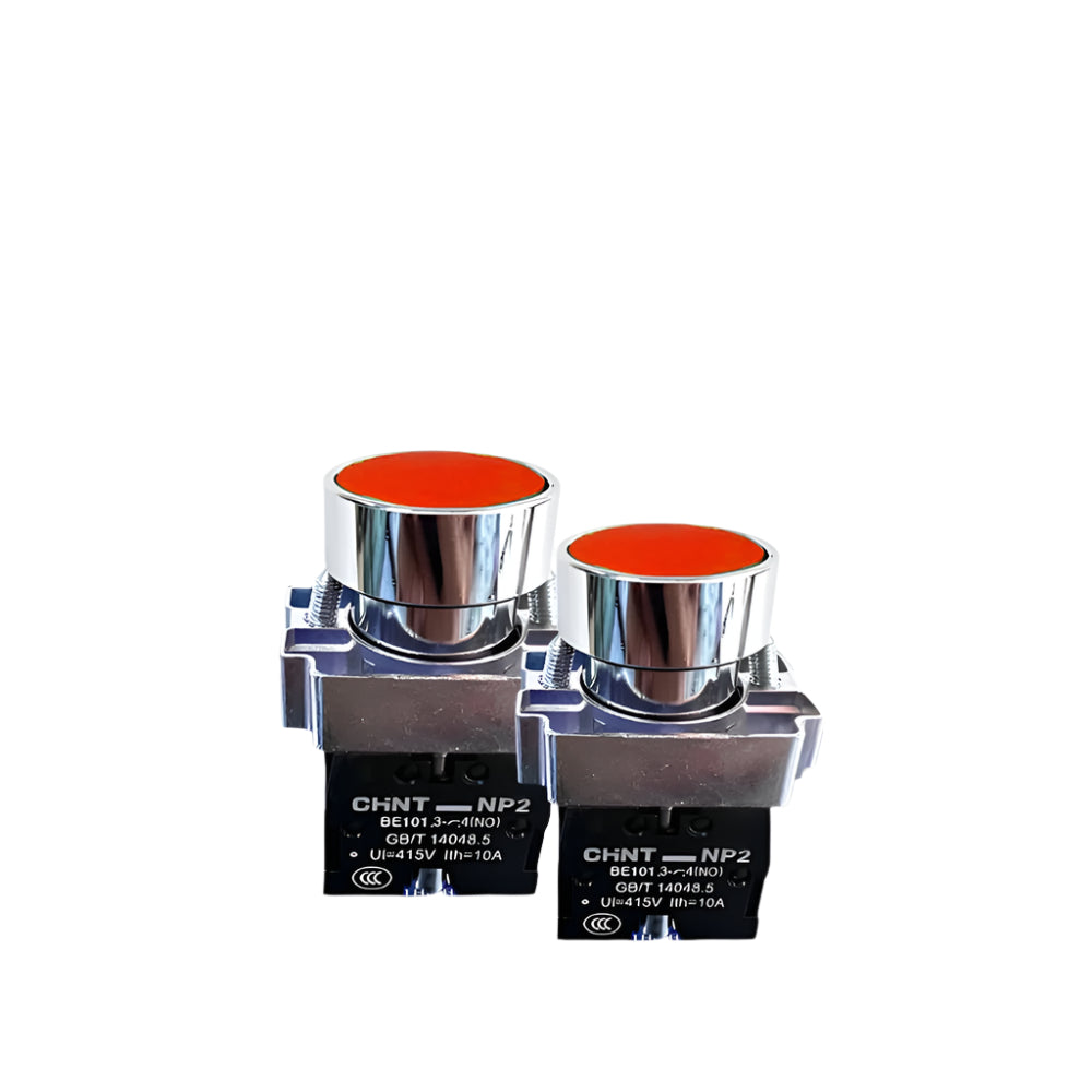 Chint NP2-BA45 NP2 Series Push Button (Red) 1 x N/O 1 x N/C Contacts ...