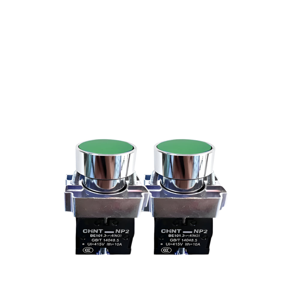 Chint NP2-BA35 NP2 Series Push Button (Green) 1 x N/O 1 x N/C Contacts ...