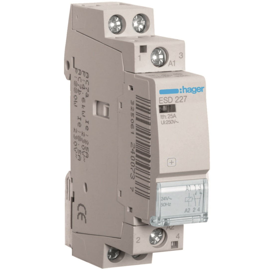 Hager Contactor 25A 1NO+1NC 24V — Scott Electrical