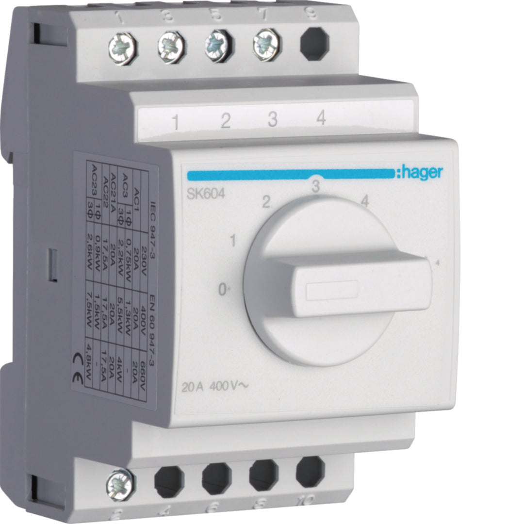 Hager Changeover Switch 4DIRO — Scott Electrical