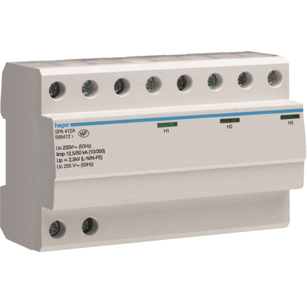 Hager SPD 4P Monobloc 12.5kA Light Indicator TT — Scott Electrical