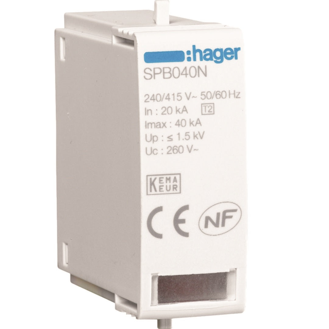 Hager SPD Cartridge N-PE; In 20kA Imax 40kA — Scott Electrical