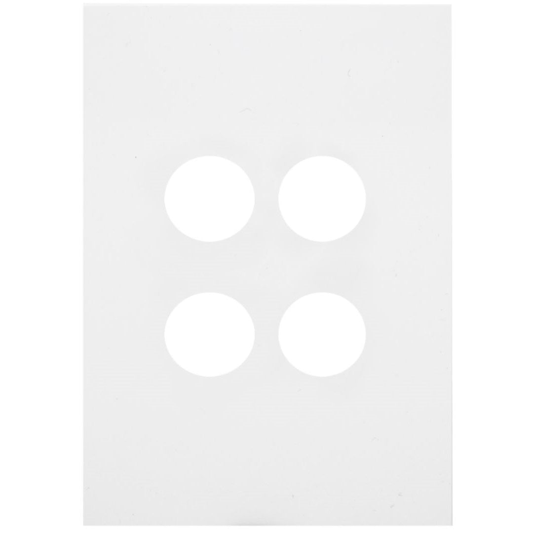 Hager Finesse 4 Gang Switch Cover Matt White — Scott Electrical