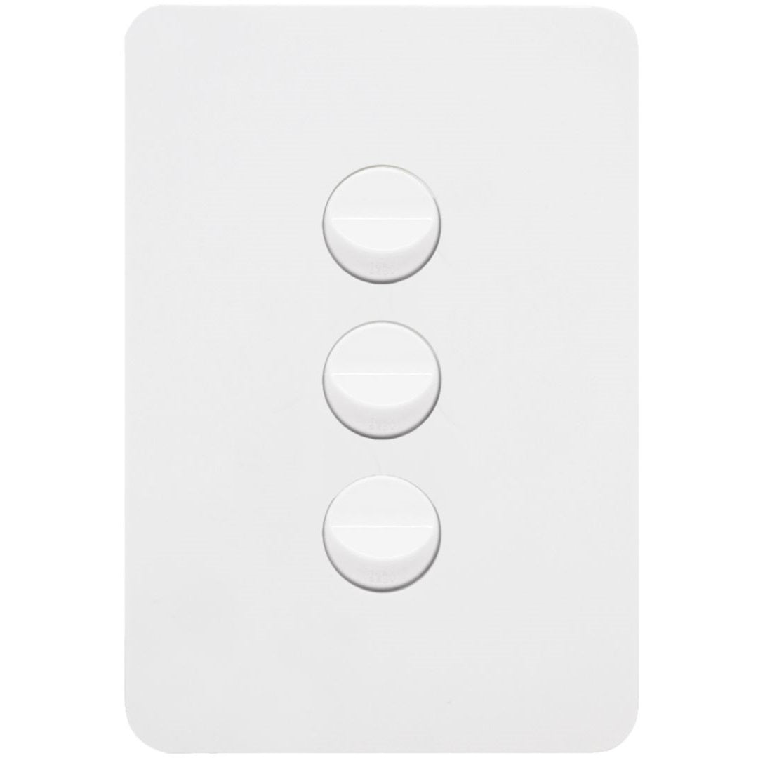 Hager Allure 3 Gang Switch Plate c/w Mechs Matt White — Scott Electrical