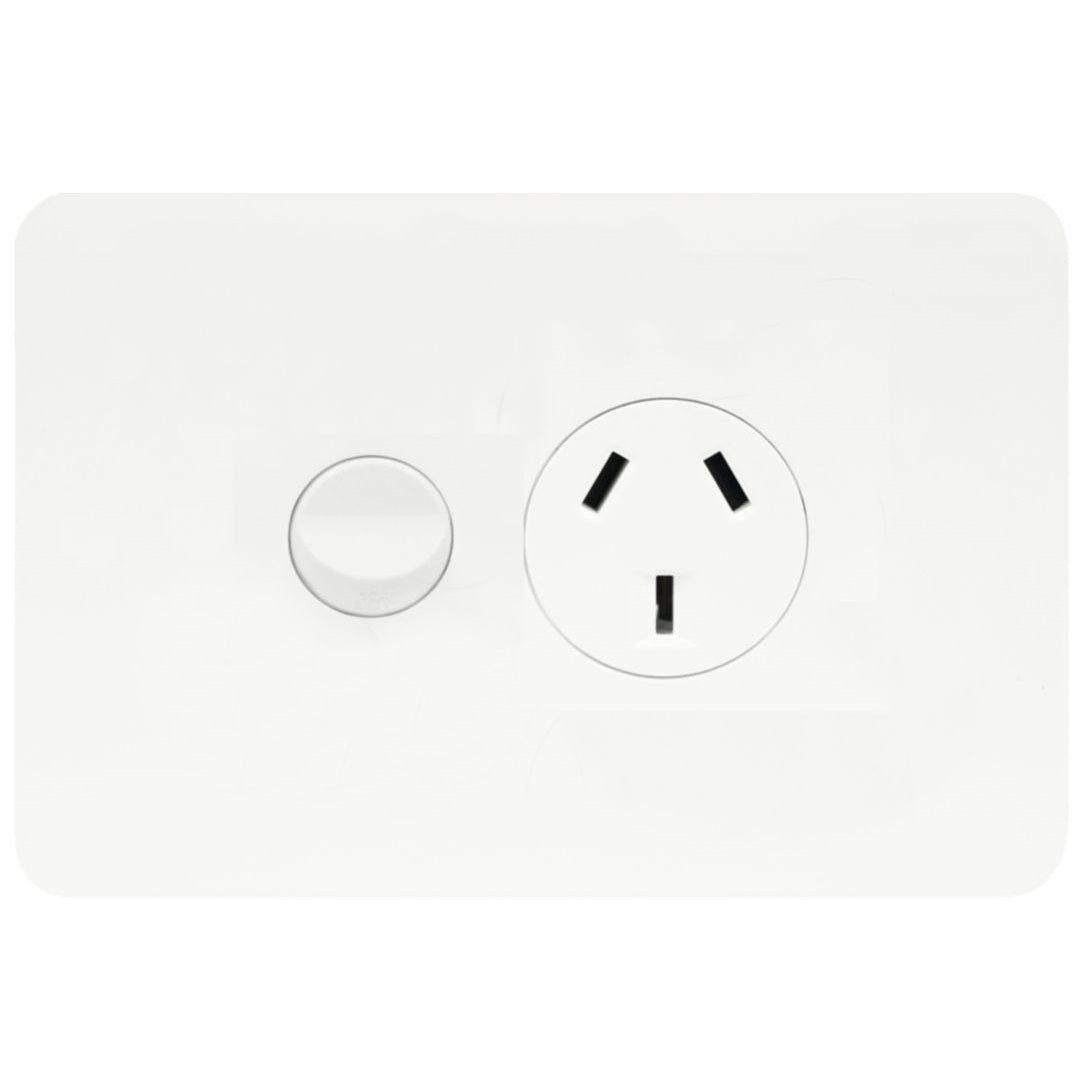 Hager Allure Single GPO 10A Matt White — Scott Electrical