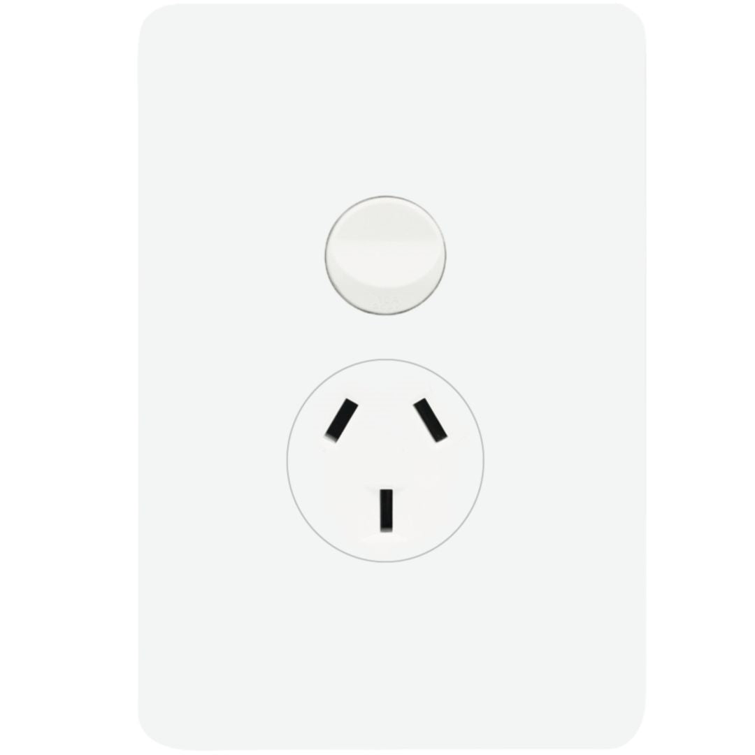 Hager Allure Single GPO 10A Vertical — Scott Electrical