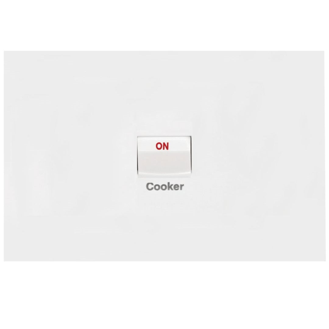 Hager Finesse Cooker Switch 40A Double Pole Horizontal Matt White ...
