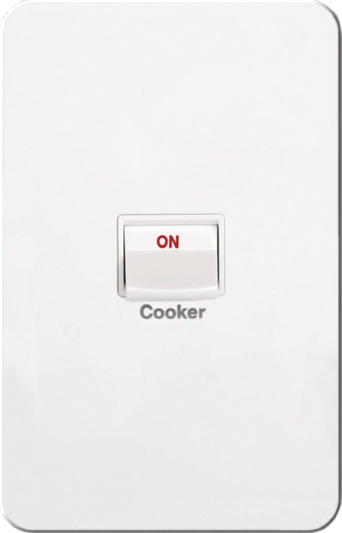 Hager Silhouette 40A 2 Pole Cooker Switch Matt White — Scott Electrical