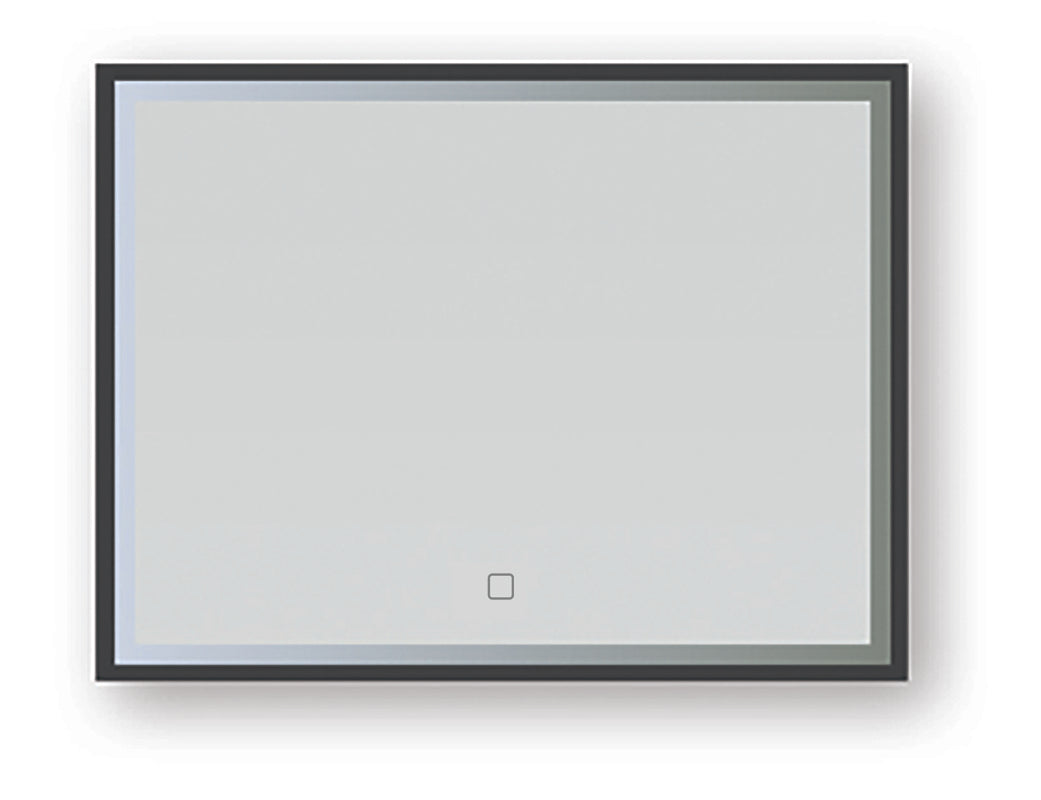 Broadway Mirror with LED Frame & Demister 900mm Square Black Frame ...