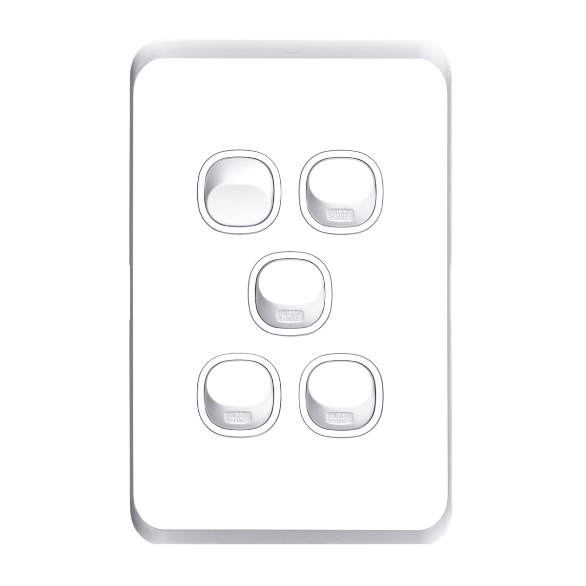 Tradesave Sleek 16A 2-Way Vertical 5 Gang Switch — Scott Electrical