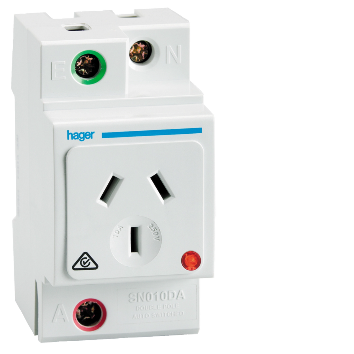 Hager DIN Mount 10A Socket — Scott Electrical