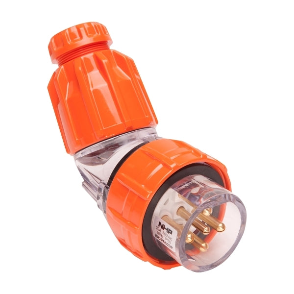 Iso Plug 5 pin 20A 500V angled — Scott Electrical