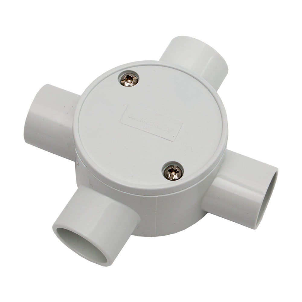 Marley CONDUIT JUNCTION BOX CIRCULAR 4W 25mm GREY 67x38 uPVC — Scott ...