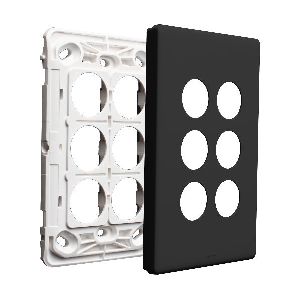 Legrand HPM ED 6 GANG GRID&COVPLATE BLACK — Scott Electrical