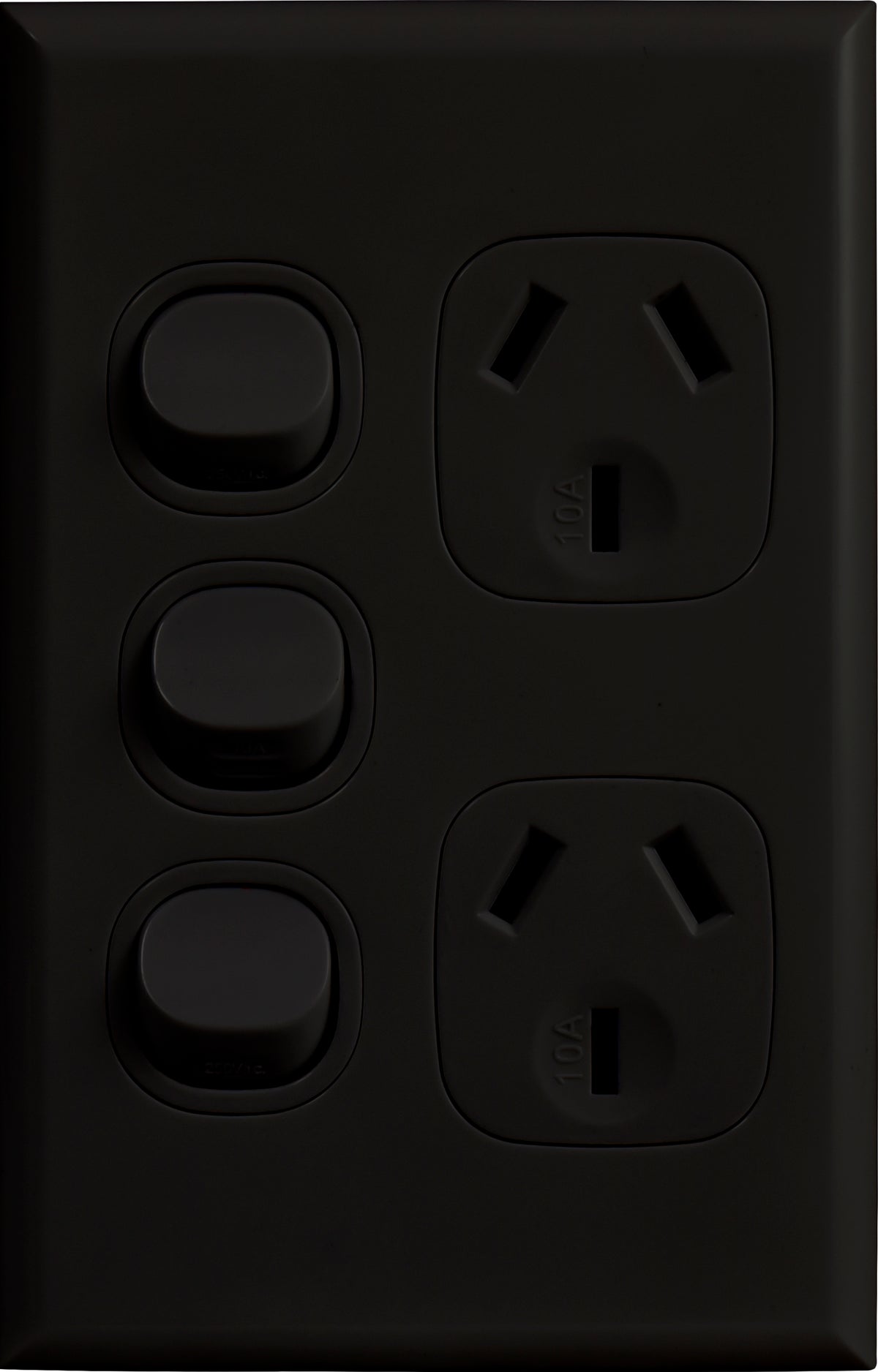 Vynco Home SWITCHGEAR P/POINT VERT DOUBLE XTRA SW BLACK — Scott Electrical