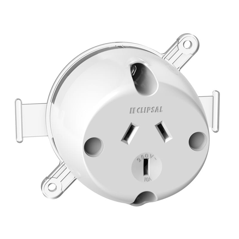 Pdl Socket 3pin 10A surf c/w base, looping terminal — Scott Electrical