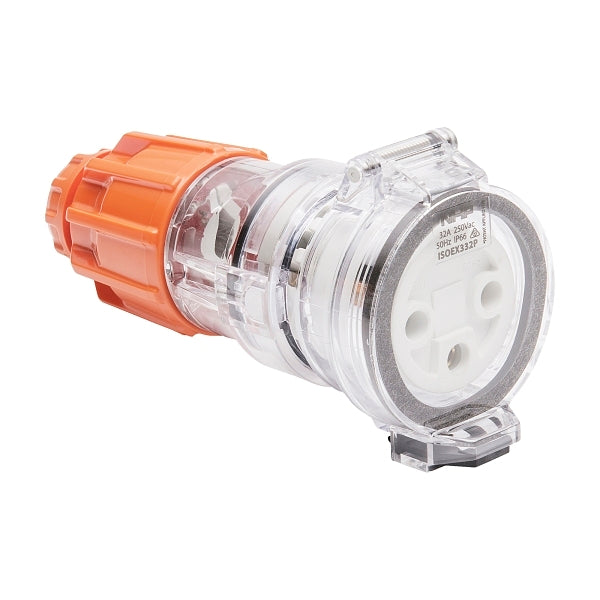 Iso EXTENSION SOCKET 3 ROUND PINS 32A 250V AC EO — Scott Electrical