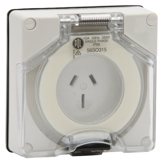 Pdl Socket outlet 3 pin 15A 250V Grey — Scott Electrical