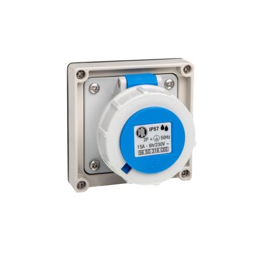 Pdl Socket outlet 3pin 16A 56SO316 CEE GREY (LE) — Scott Electrical