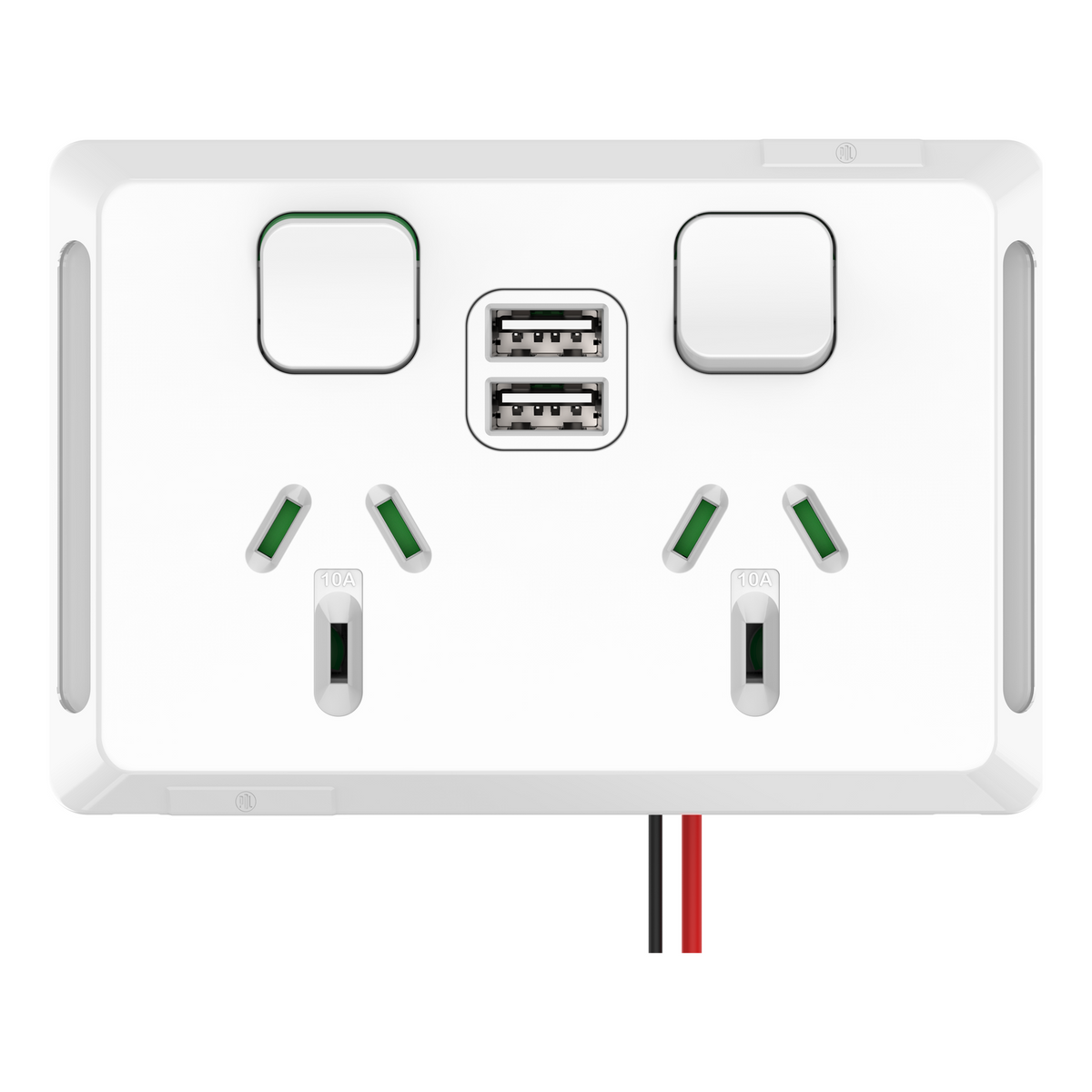 Iconic Socket Sw Hor Twin2ExUSBCHRG 10A 250V XW — Scott Electrical