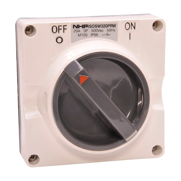 Iso Switch 3P 20A 500V WHITE — Scott Electrical