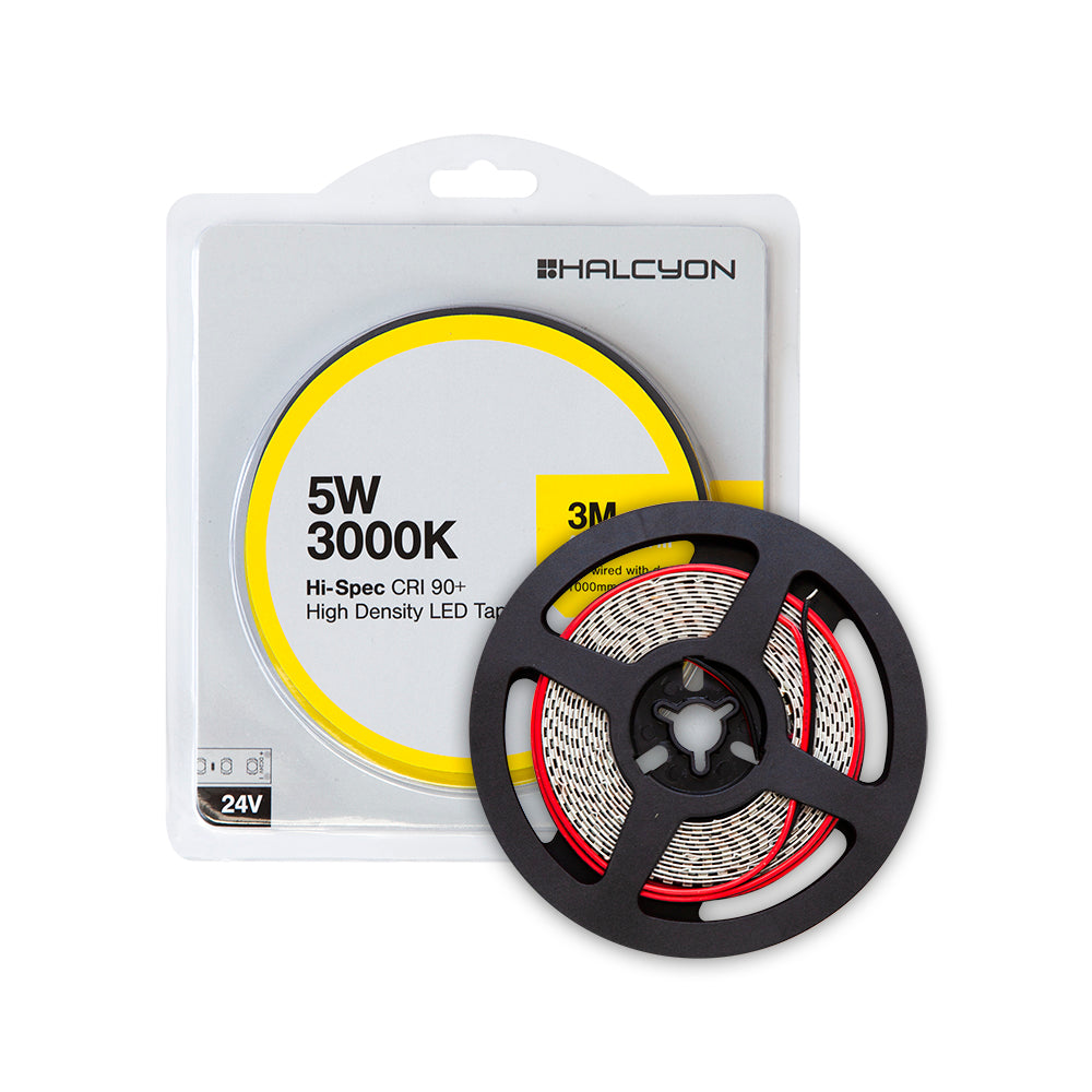 Halcyon LED TAPE HD 3M (CUT 50mm) 8mm 5W 120/1M 24V DC-WW — Scott ...
