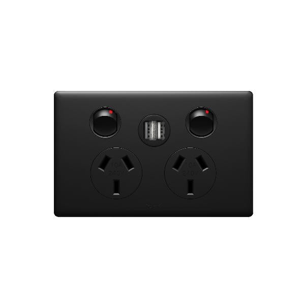 Excel Life Legrand ED 10A DGPO W USB 2.4A MATT BL — Scott Electrical