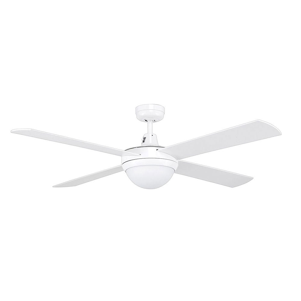 BRILLIANT TEMPEST-II 52' CEILING FAN W/2xB22 LIGHT-WHITE WITH WHITE BL ...