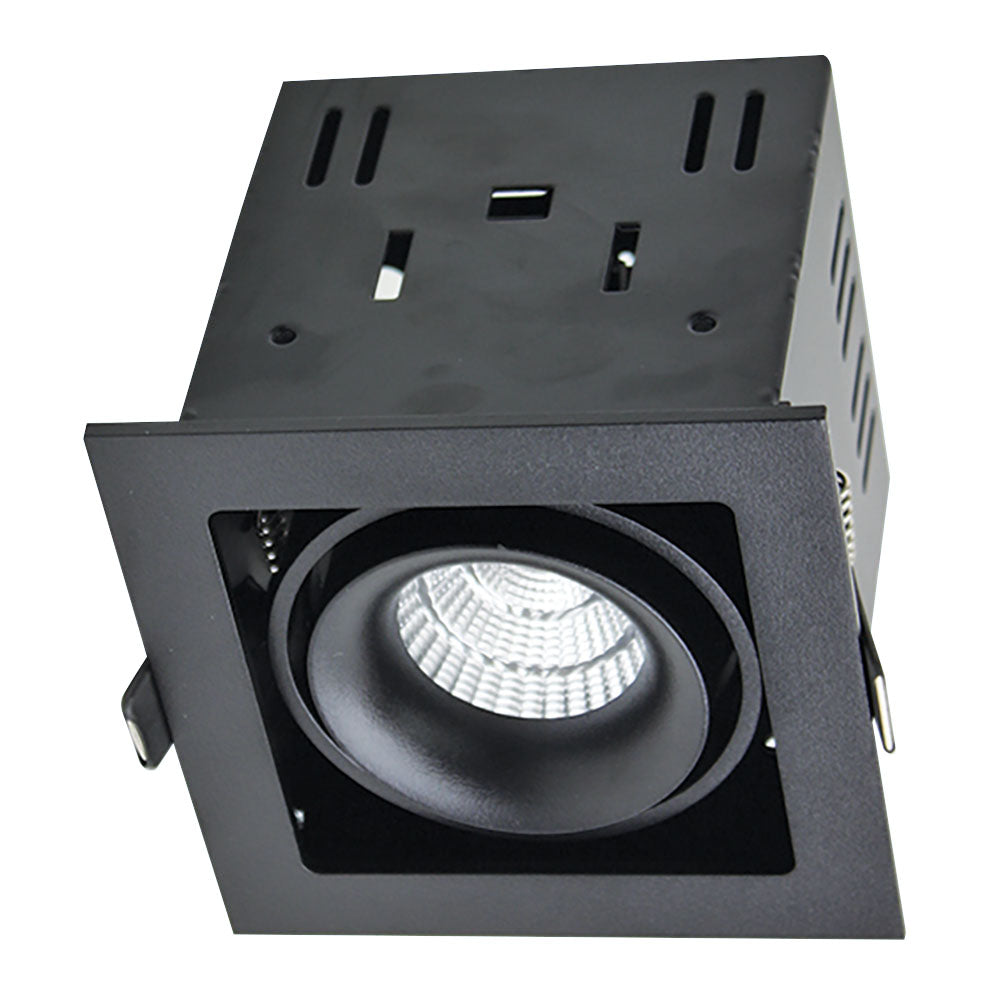 PROLUX LIGHT DOWNLIGHT 9W TILT RECESS CUT 97SQ BLK 3K 110X110X105 ...