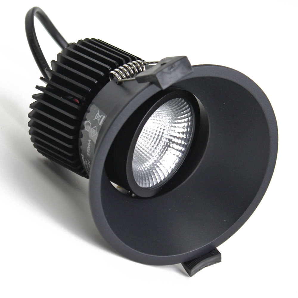 PROLUX LIGHT DOWNLIGHT 13W TILT RECESS CUT OUT 90 BLACK 3K 100X94 ...