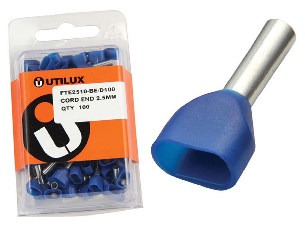 Utilux 100PKT BOOTLACE PIN TWIN 2.5mm2 — Scott Electrical
