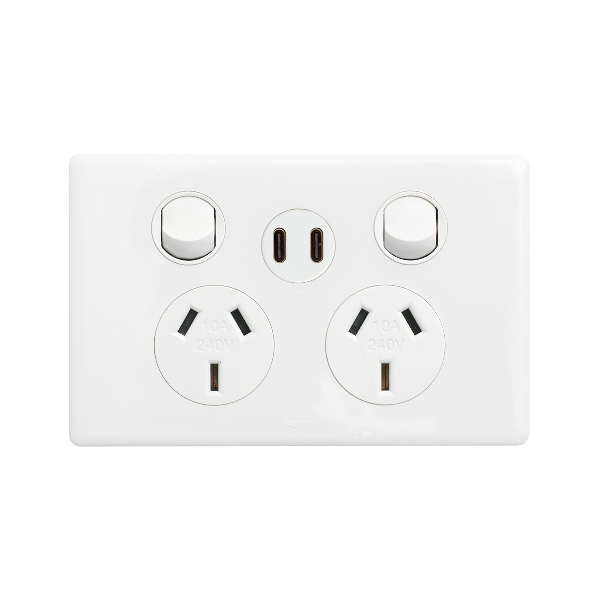 Legrand Excel Life DGPO 10A W USB Type C+C 3A White — Scott Electrical