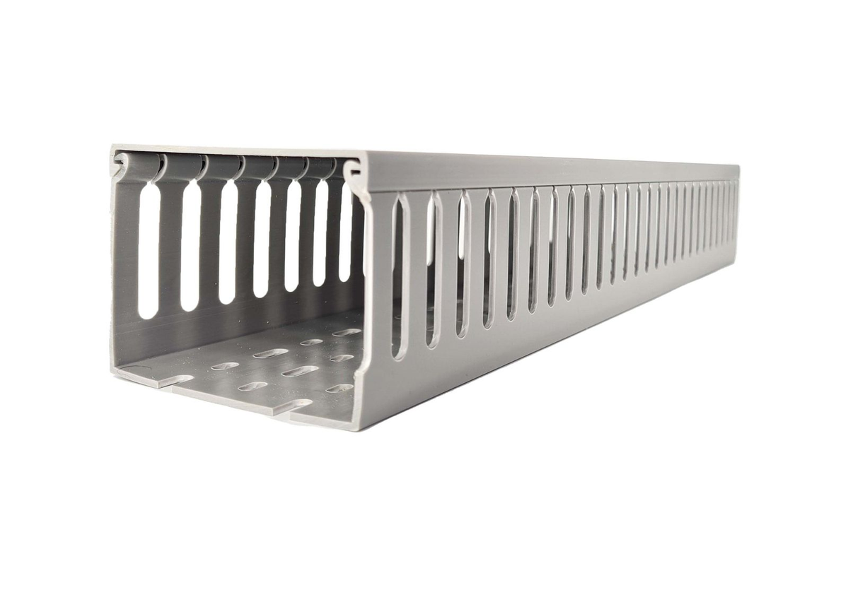 Elmark Trunking Open Slot 100x75 Grey 2mtr — Scott Electrical