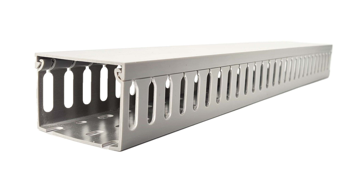 Elmark Trunking Open Slot 75x50 Grey 2mtr — Scott Electrical