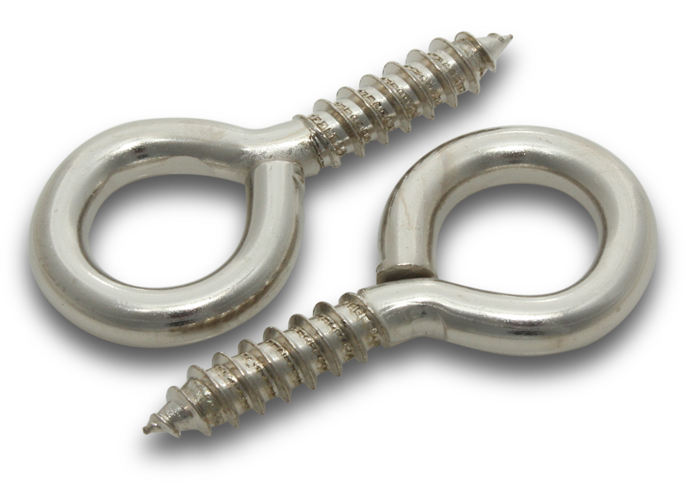 Eye Hook No8 x 75mm Long Nickle Plated 10pkt — Scott Electrical