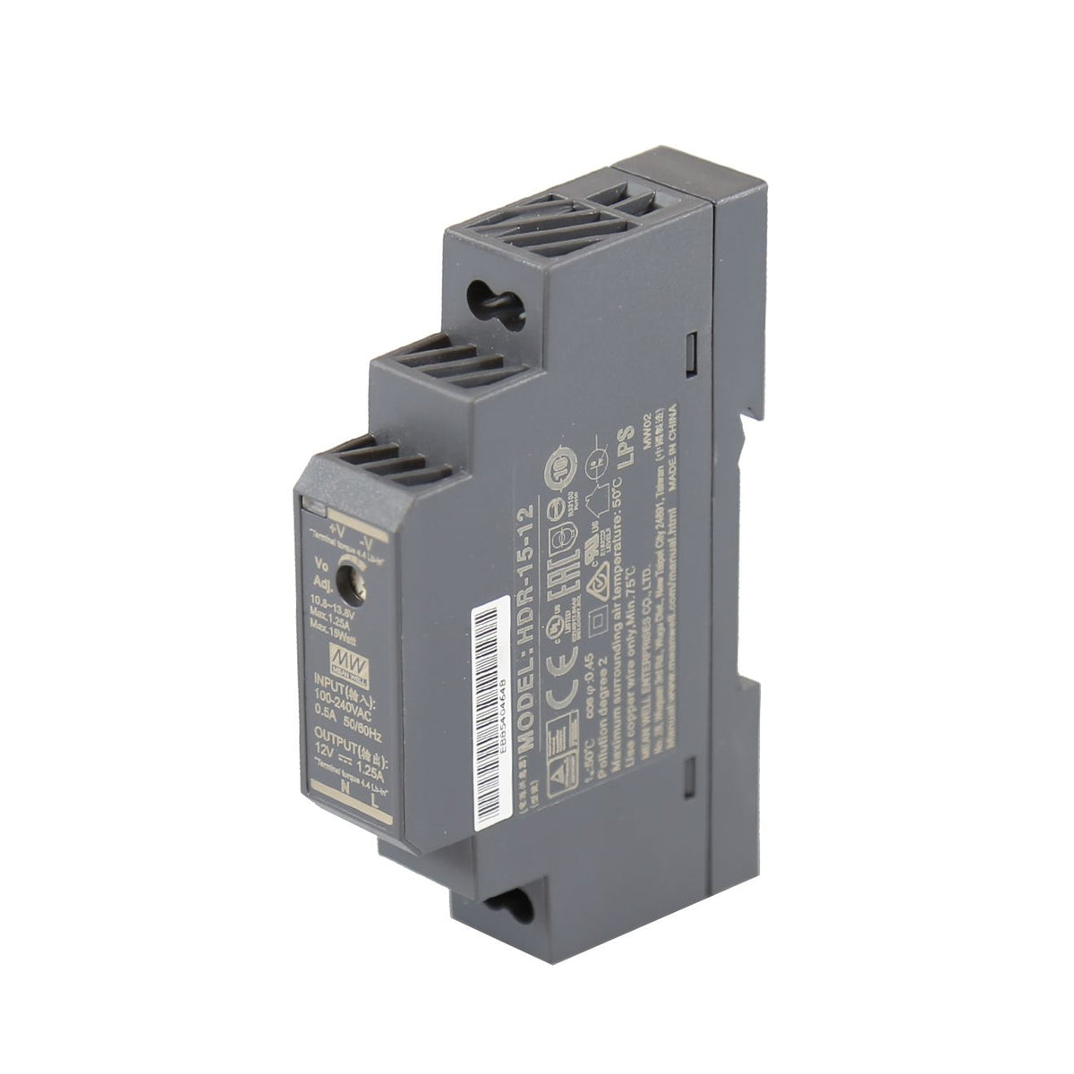 Meanwell ULTRA SLIM STEP SHAPE DIN RAIL PWR SUPPLY 15W/12VDC — Scott ...