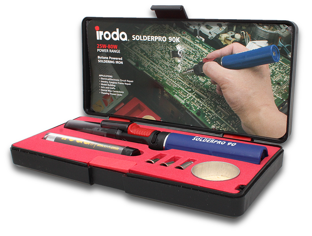 Elecsupp Iroda PRO90 Butane Soldering Iron Kit (with tips and solder ...